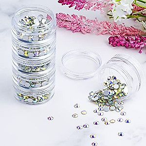 6 Sets 6 Layer Stackable Plastic Containers, Fengek 10G/10ML Clear Cosmetic Storage Box Round Organizer Jars for Beads, Buttons, Small Jewelry Findings