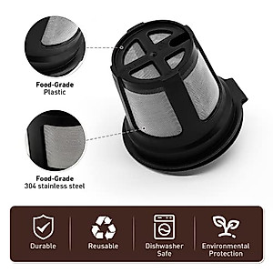 Reusable Coffee Filter for Ninja Dual Brew Coffee Maker, 2 Pack K Cup Reusable Coffee Pods and 2 Pack Coffee Maker Filter #4 Compatible with Ninja Dual Brew Coffee Maker Ninja CFP301 CFP201 Coffee