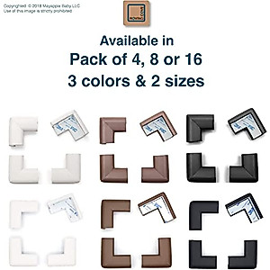 RovingCove Slim-Fit Corner Protector for Baby Proofing (8 Small Corners), Soft Rubber Foam Furniture Corner Bumper Guards, 3M Adhesive Pre-Taped, Oyster White