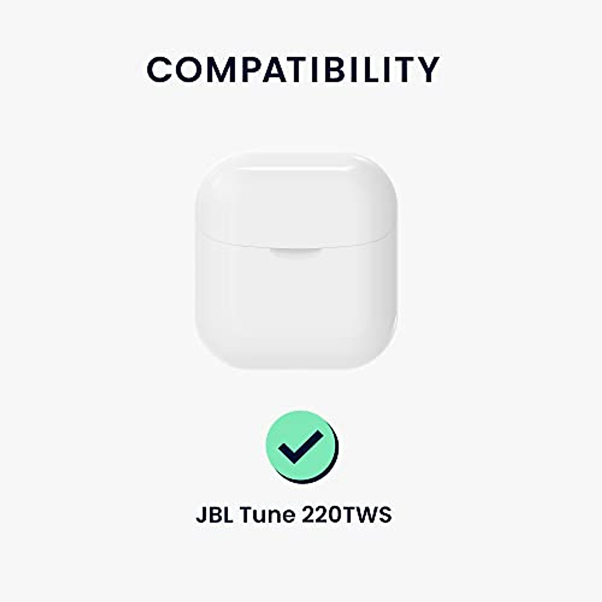 kwmobile Silicone Case Compatible with JBL Tune 220TWS / 225TWS - Case Protective Cover for Headphones - White
