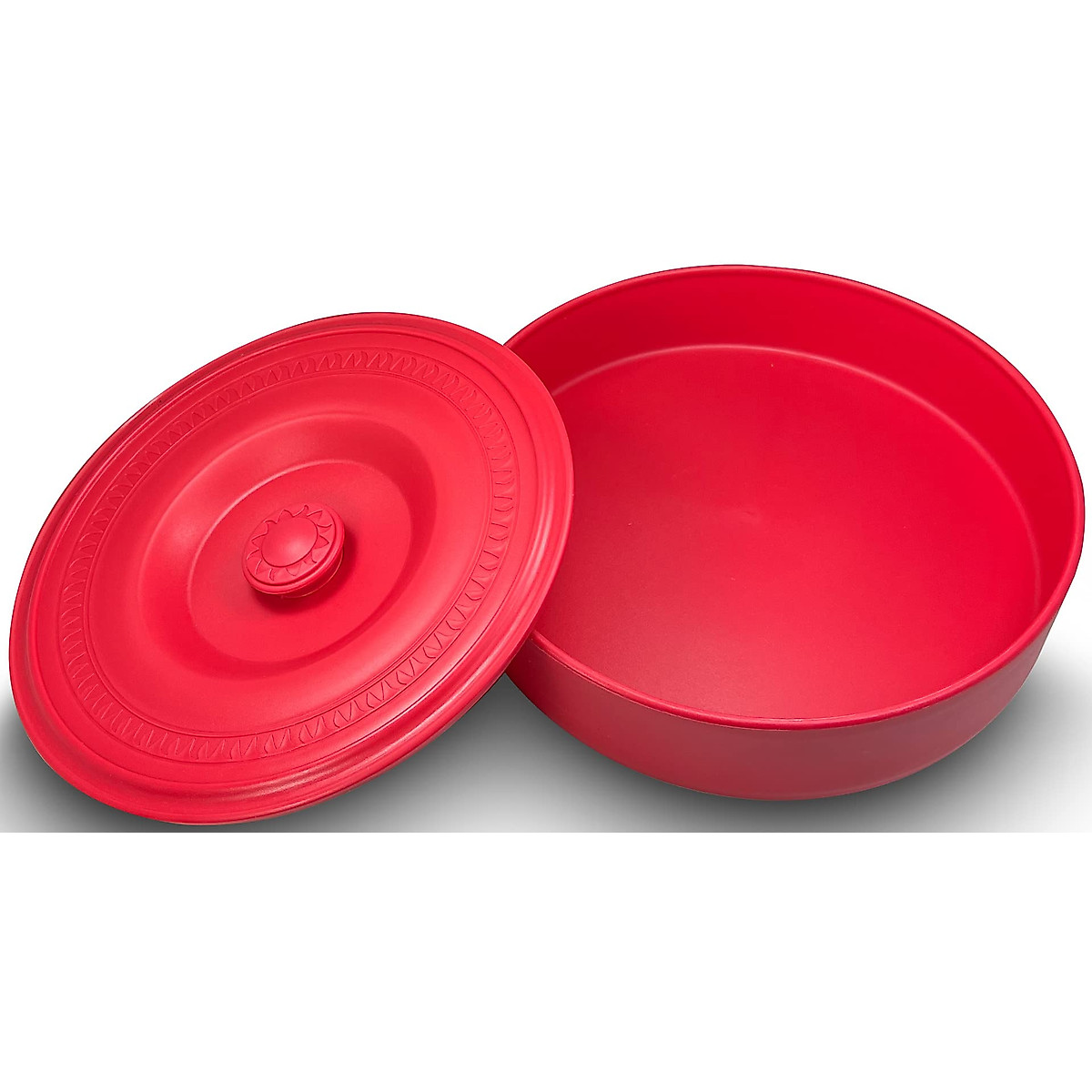 KSEV Tortilla Warmer Insulated Container with Lid (8.5" x 2.5"-Inch), BPA FREE Microwave & Dishwasher Safe Tortilla Holder Server Box For Tortilla, Flour Taco, Chapati, Flat Breads (1 Pack - Red)