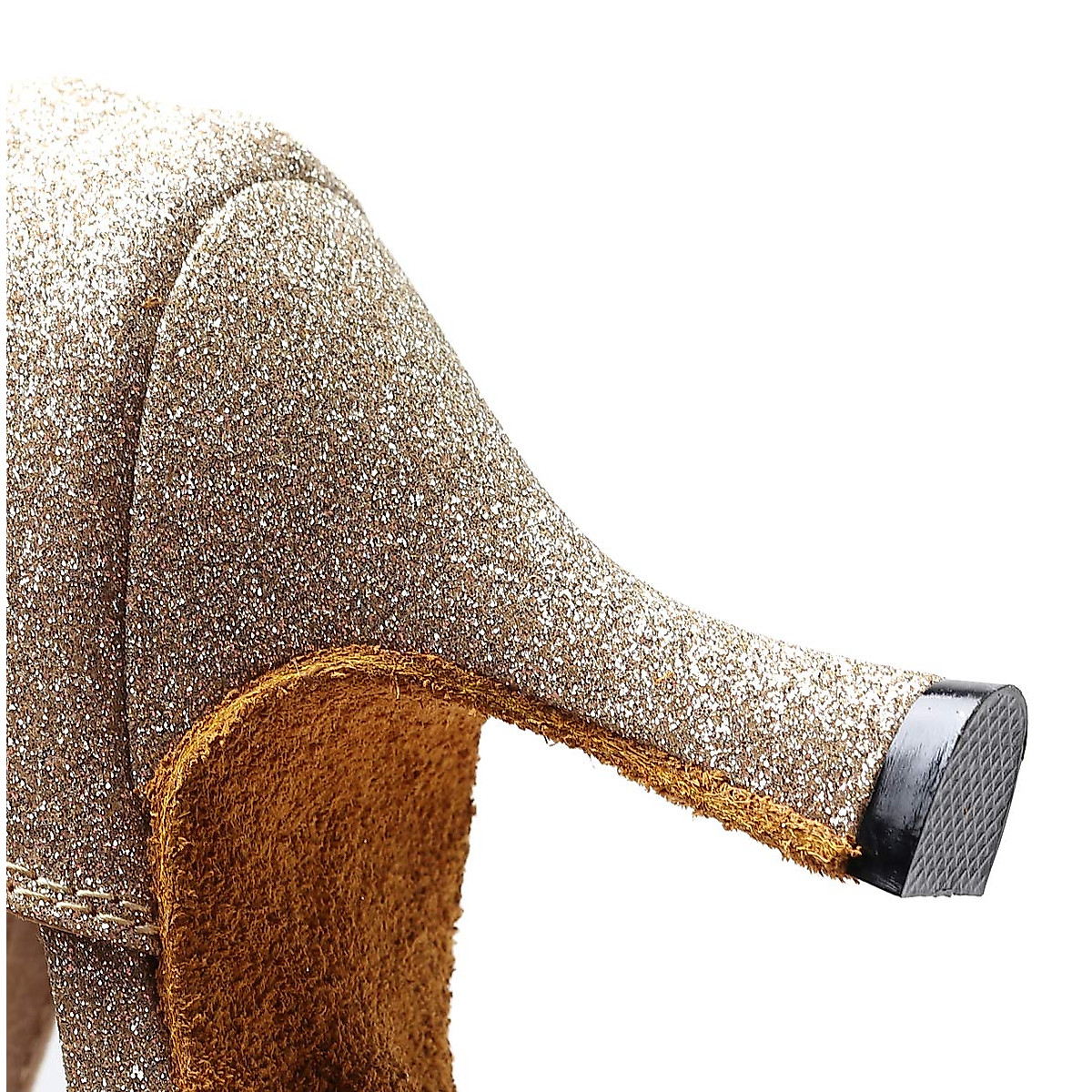 Goettin Women's Glitter Latin Ballroom Dance Shoes Cross-Band Dancing 3 inch Heels (US10) Light Gold