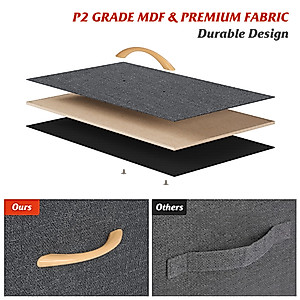 Nicehill Dresser for Bedroom with 10 Drawers, Storage Drawer Organizer, Tall Chest of Drawers for Closet, Living Room, Hallway, Entryway, Fabric Drawers (Black Grey)