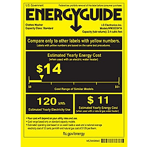 LG WM3555HVA 24 Inch Smart Front Load Washer/Dryer Combo with 2.4 cu.ft. Capacity, 14 Wash Programs, 13 Wash Options, 8 Dry Cycles, TurboWash™, Allergiene™ Cycle, Sanitize Cycle, Steam Refresh,