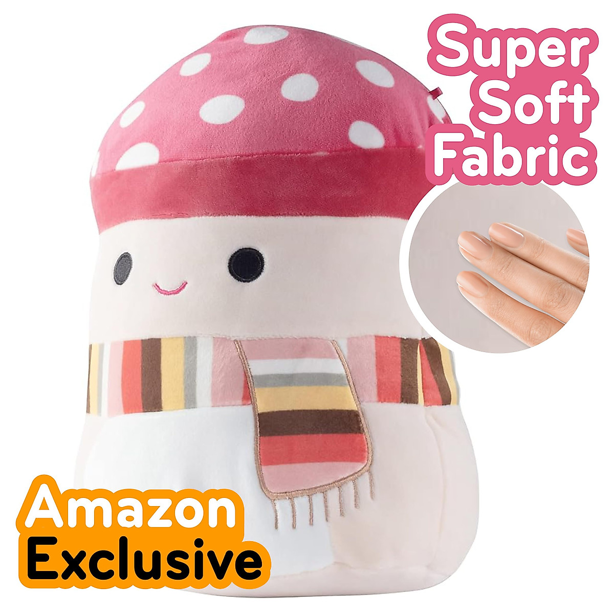 Squishmallows Original 10-Inch Malcolm The Mushroom - Official Jazwares Plush - Collectible Soft & Squishy Stuffed Animal Toy - Add to Your Squad - Gift for Kids, Girls & Boys