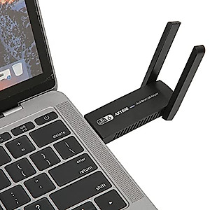 Asixxsix USB WiFi 6 Adapter, USB 3.0 WiFi Dongle Dual Band 5Ghz/2.4Ghz igh Gain Dual Antennas Wireless Network Adapter Plug and Play USB Network Card for PC Desktop Laptop Windows 7/10/11