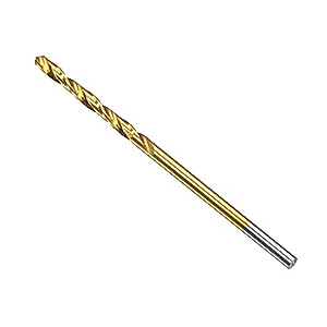 uxcell High Speed Steel Straight Shank Twist Drill Bit Fully Ground Titanium Coated 1.9mm Drill Diameter 46mm Total Length 21mm Drill Bit Length 6 Pcs