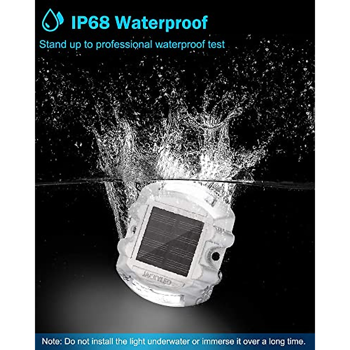 JACKYLED Solar Dock Lights Outdoor 8-Pack Solar Powered Driveway Lights IP68 Waterproof LED Step Lighting Road Markers for Boat Deck Path Garden Walkway Backyard, Bright White