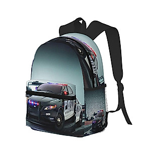 Backpack Police Car, Travel Laptop Backpacks Casual College Daypack School Bag for Boys Girls Men Adult