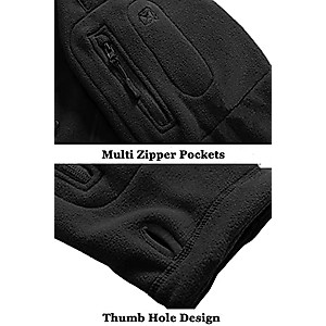 BIYLACLESEN Army Jackets for Men Warm Jacket Mens Winter Coats Softshell Jacket Men Fleece Jacket Ski Snowboard Jackets Black