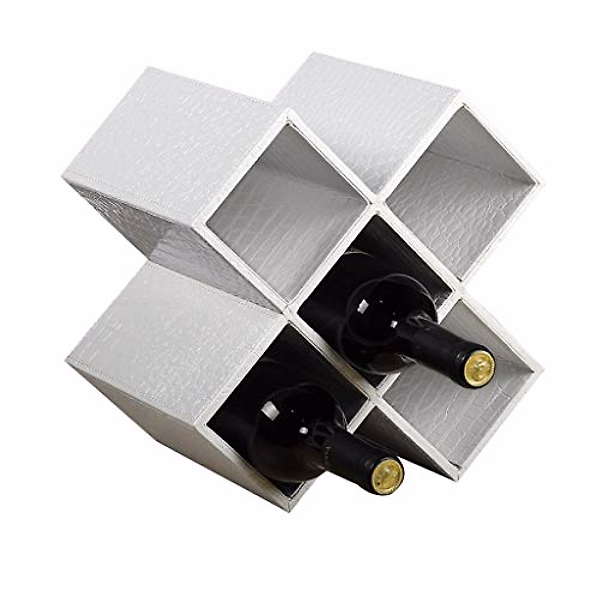 European Style Decoration Wine Rack Wine Cabinet Decoration Creative Lattice Bottle Rack Flexible Placement J111, PIBM, White, 41×20x28cm