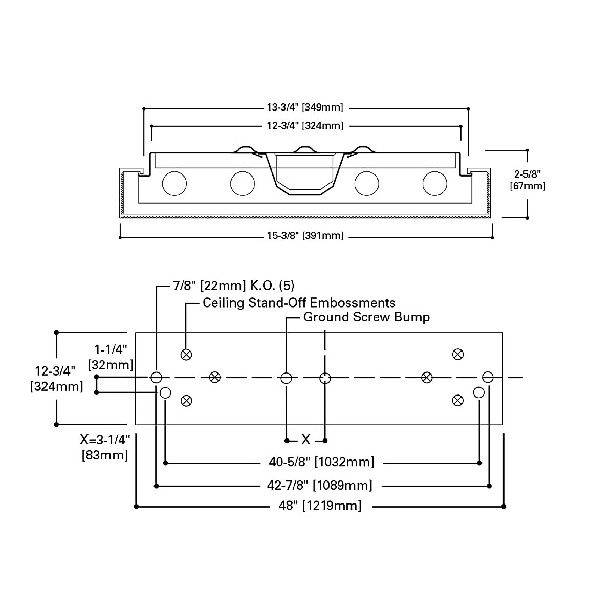 Metalux WS432 4 ft. White Wraparound LED Wrap Light