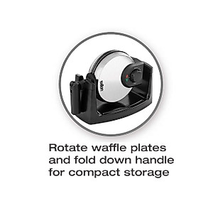Salton WM1082, Rotary Waffle Maker, 5 kg, Stainless Steel, Black