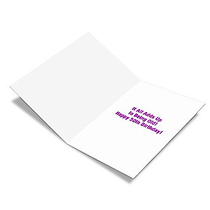 NobleWorks - 50th Funny Milestone Birthday for Men and Women, Celebrate and Congrats Notecard with Envelope - Age Equation 50 Birthday C7195MBG