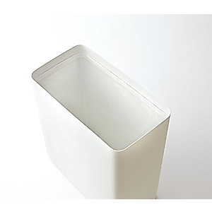 Yamazaki GB-Y WH Tower Square Trash Can, Rectangular, White