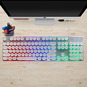 WangzuoZO 45 × 13.6 × 2.6cm Computer General Punk USB Wired Keyboard Multimedia Function Waterproof Luminous Gaming Keyboard