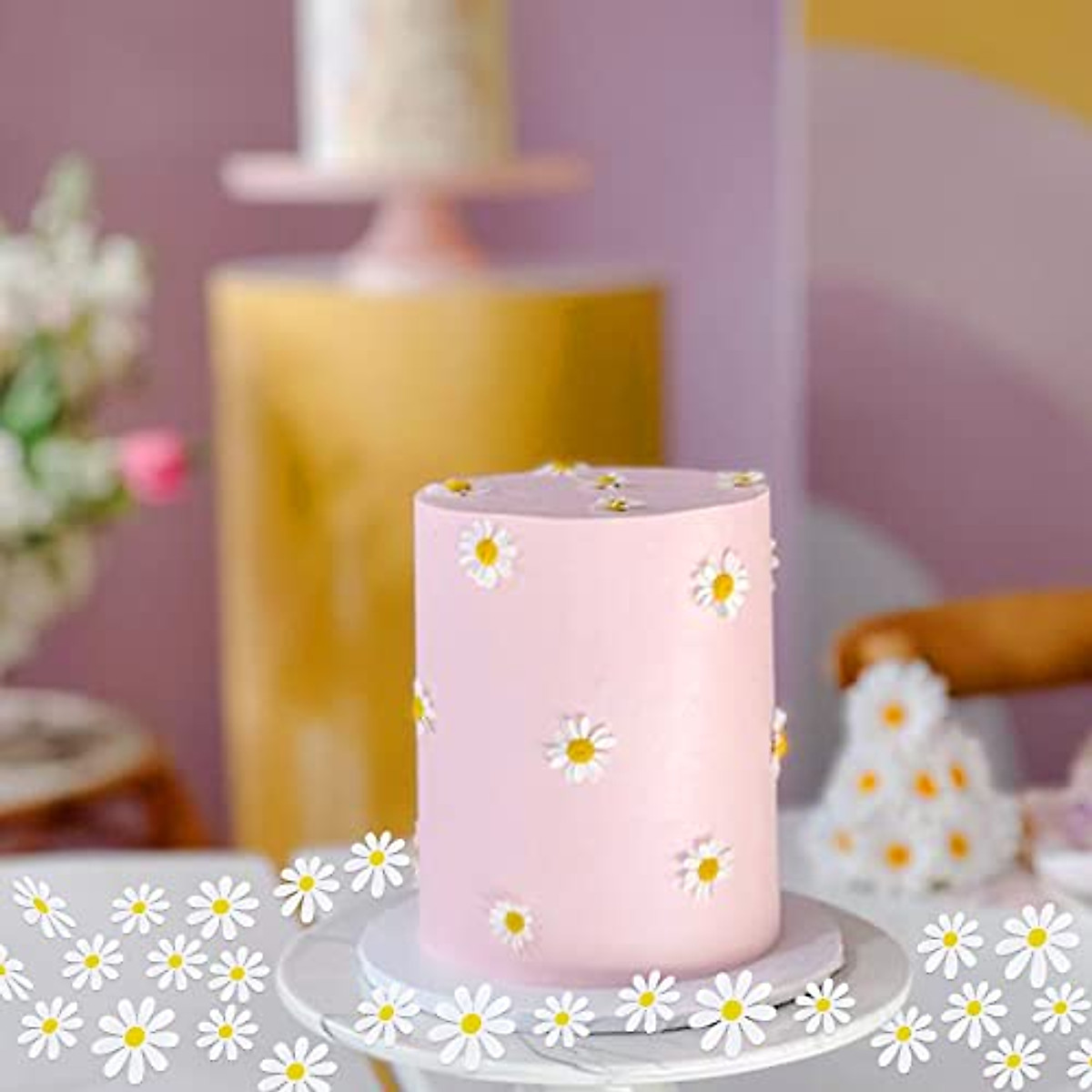 Keaziu 250PCS Daisy Confetti Flower Table Confetti Bridal Baby Shower Decorations Engagement Party Decorations