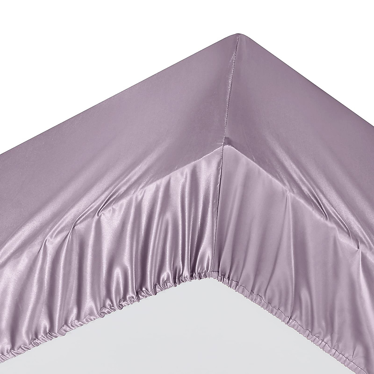 Ersmak 7 Pieces Satin Sheets Set Full Size, Luxury Silky Lavender Satin Bed Sheets Set with 1 Deep Pocket Fitted Sheet, 1 Soft Flat Sheet, 4 Queen Pillowcases and 1 Body Pillowcase