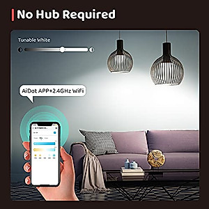 OREiN Smart WiFi Light Bulbs, Music Sync RGBTW LED Light Bulbs Color Changing Light Bulb, A19 E26 60W Equivalent, Dimmable Multicolor Smart Bulbs That Work with Alexa/Google Home, 800LM CRI>90, 4 Pack