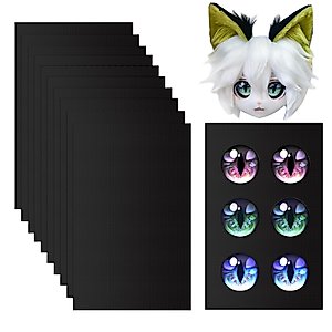 ourkiss Fursuit Eye Plastic Mesh 0.5mm Waterproof Printable PVC Plastic Mesh Canvas Sheets for Furry Costume Roleplay, Fursuits, Sculpting, Props, Handicrafts, Home Decor 10pc (11.81x7.87“, Black)