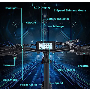 Narrak 48V 500W 13 Ah 20" x4.0 Folding Fat Tire Step Over/Step-Thru Electric Bicycle Mountain Removable Battery E-Bike Foldable Snow Electric Bike (Step-Thru Black)