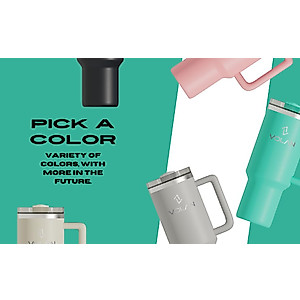 2nd Generation 40 oz Tumbler with Handle and Straw Insulated Tumblers Cups with Lids Straws Double Wall Vacuum Thermos cup 304 Stainless Steel Travel Mug Gifts for Men Women Him Her (Blue)