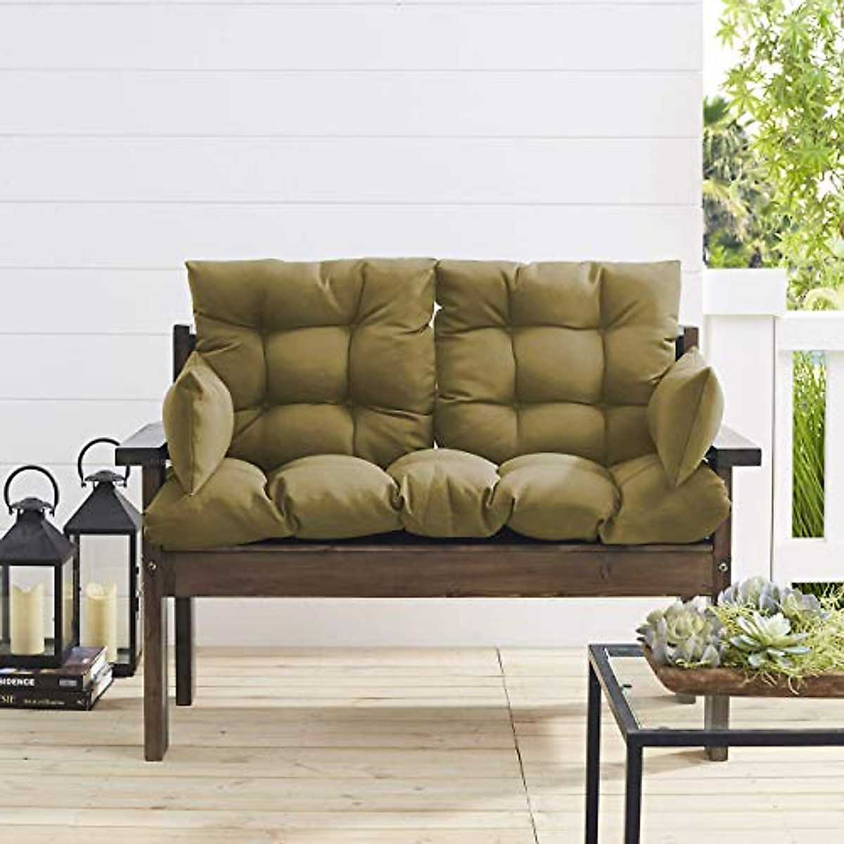 Art Leon Outdoor/Indoor Home Chair Seat Cushions 5 Pieces Seat and Back Cushion Set for Patio Deep Seat, Wicker Loveseat, Settee, Bench, Brown