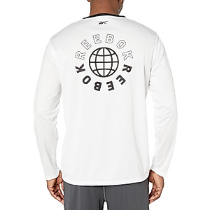 Reebok Meet You There Long Sleeve Jersey Shirt, White, X-Small