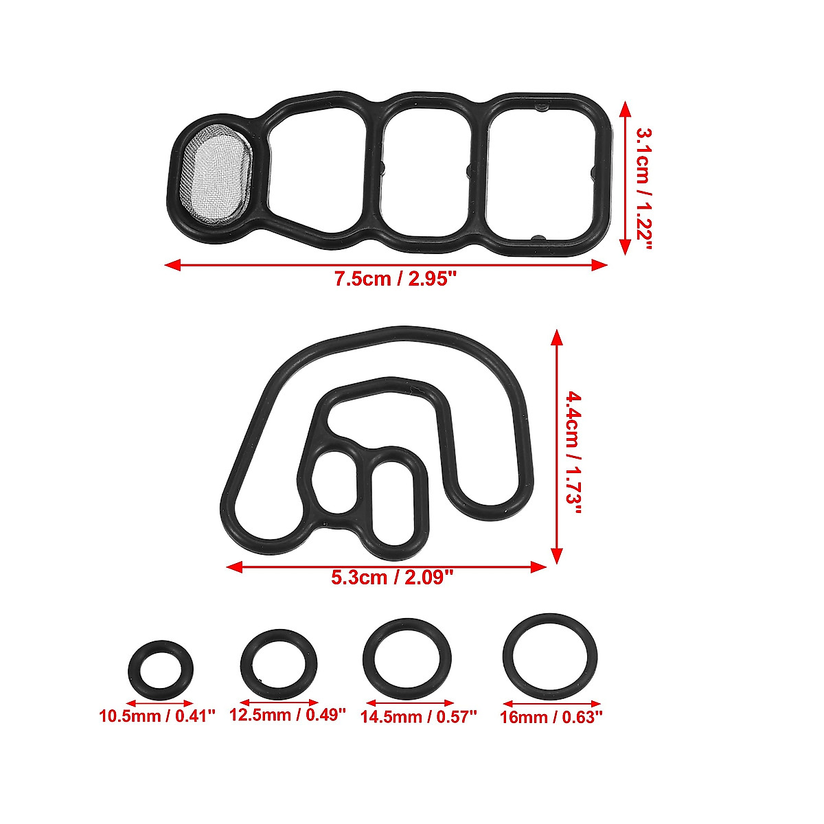 X AUTOHAUX 1 Set 15826-RDV-J01 15826RDVJ01 KMVSG-OSA6 Variable Timing Solenoid Gasket for Honda Pilot 2006 2007 2008