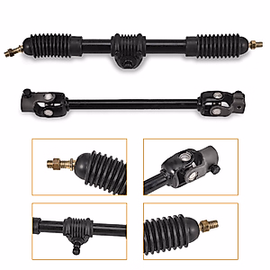 Trkimal Steering Wheel assembly Tie Rod Rack Adjustable Shaft Kits Fit for Go Kart ATV UTV 110cc 125cc 140cc 150cc