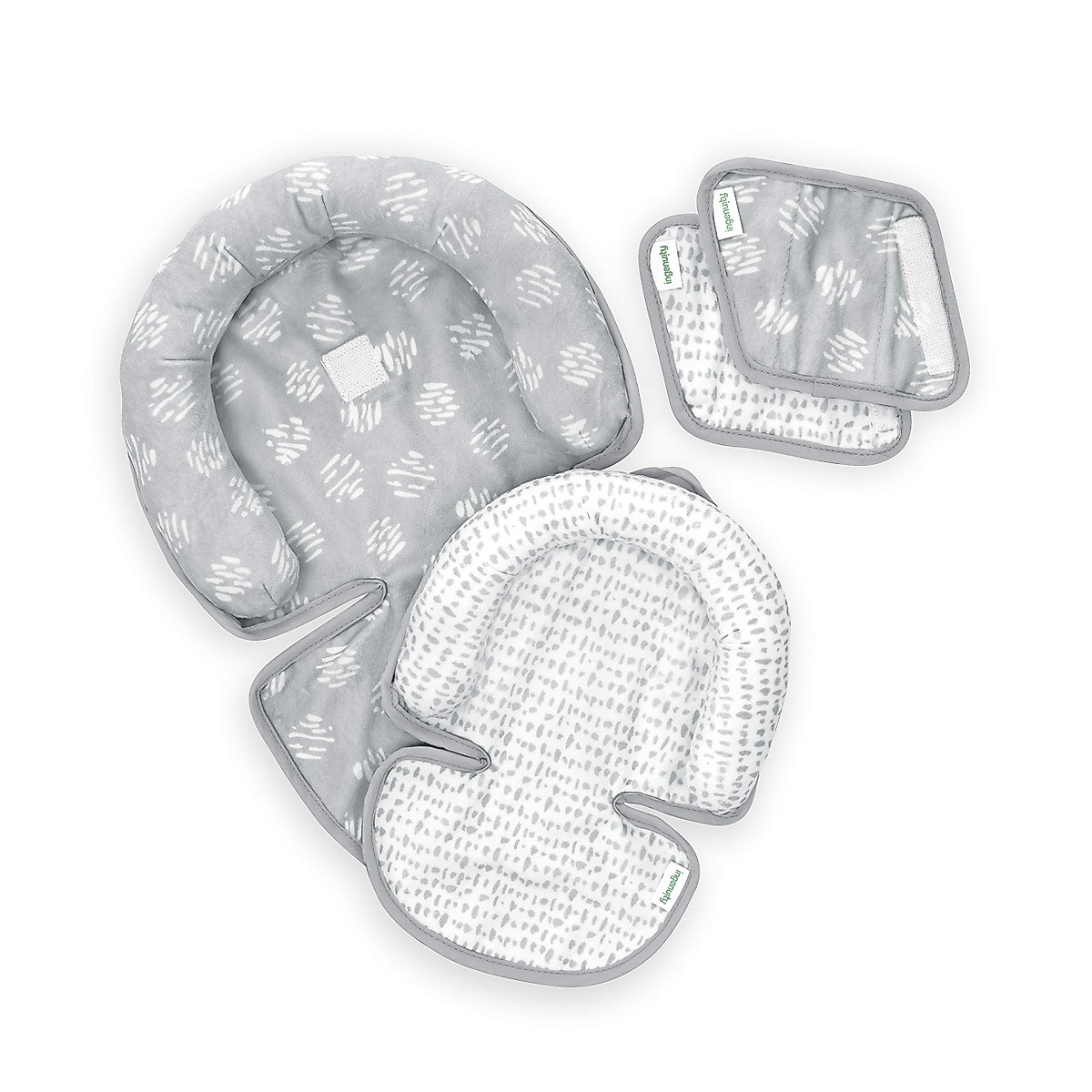 Ingenuity Head in The Clouds 2Piece Head Support Insert & Strap Covers for Car Seats, Strollers, & Bouncers - Mist