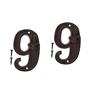 STOBOK 2pcs Cast Ironmetaldigital Door Number Signs Modern House Number Street Numbers House Sticker by Letter Numbers Stickers Digital Sign House Numbers Door Address Numbers House Signs