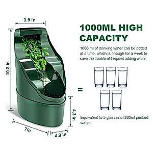 Reptile Chameleon Drinking Fountain Water Dripper, Suitable for Snake, Gecko, Lizard, Chameleon, Bearded Dragon Water Dispenser Water Dish Bowl, Reptiles Habitat Waterfall & Tank Accessories Kit