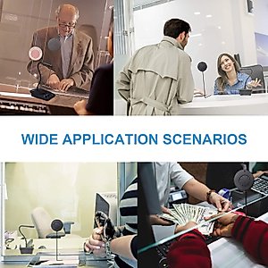 CallToU Window Speaker Intercom System,Dual Way Anti-Interference Intercommunication Microphone Talk Through Glass Window,for Business,Bank,Office,Hospital,Counter,Store,Station,School and More