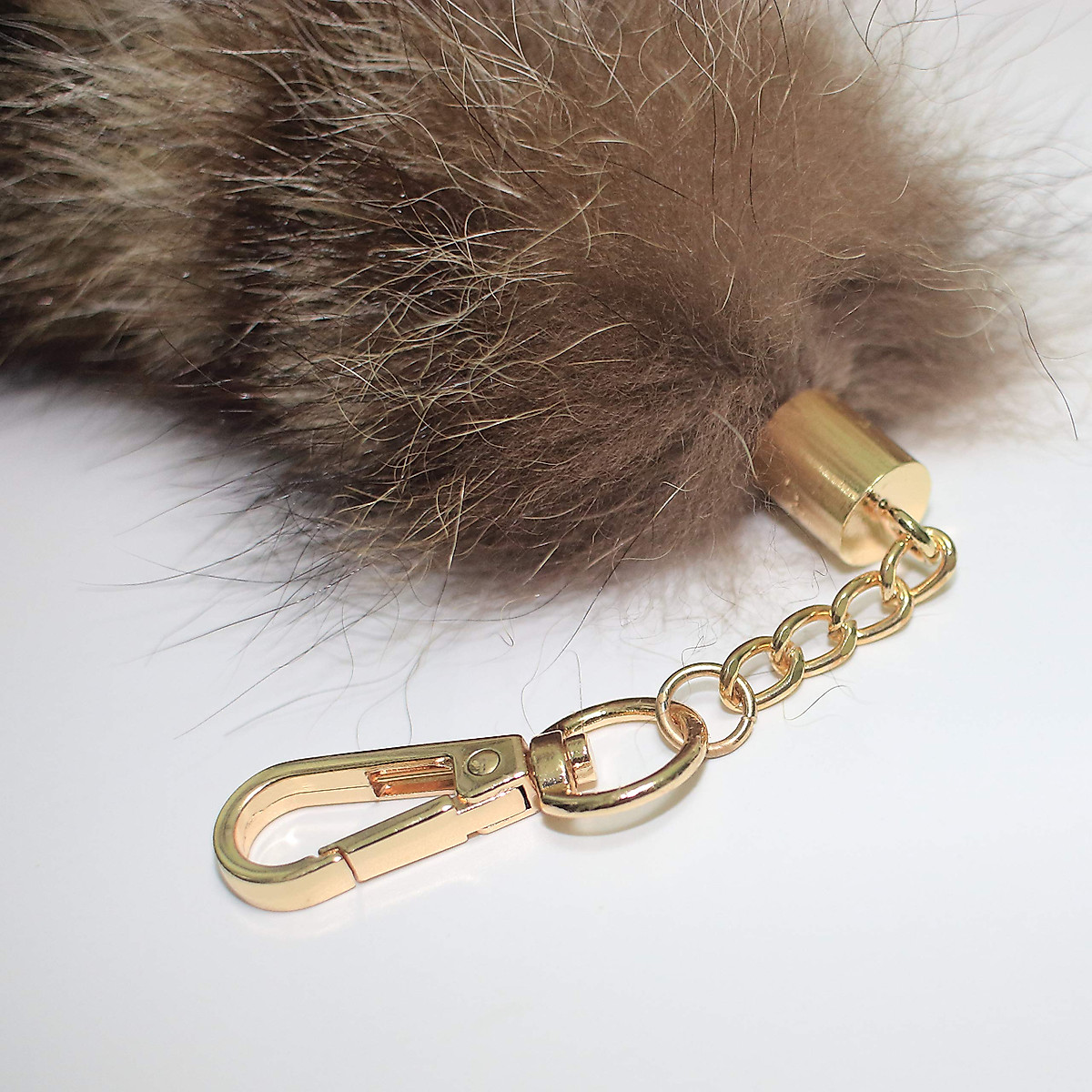 2 pcs 10inches Authentic Raccoon Tail Fur Skin Halloween Party Cosplay Toy Handbag Accessories Key Chain Ring Hook