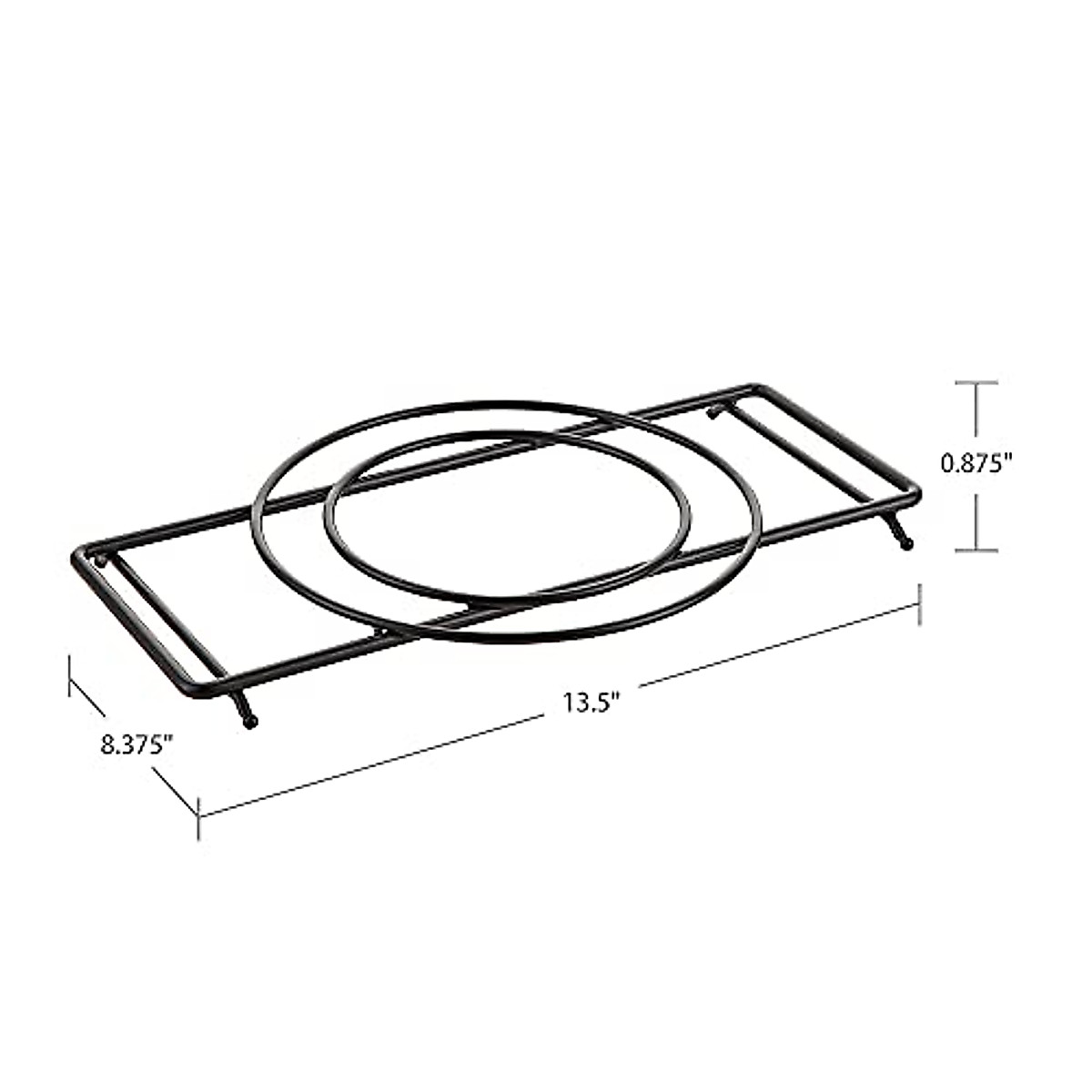 Giftburg Loop & Wire Buffet Caddy Tabletop Organizer, Flatware Napkin and Plate Picnic Caddy Stackable Serving Set, Black