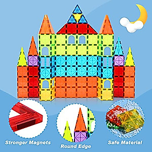OugerToy Magnetic Building Tiles for Kids,Educational Magnetic Stacking Blocks for Boys Girls, Magnets Construction Toys,Stem Preschool Kidergarten Learning Toys