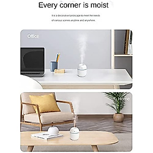 Portable Mini Humidifier, 220ml Small Cool Mist Humidifier, USB Personal Desktop Humidifier for Baby Bedroom Travel Office Home, Auto Shut-Off, 2 Mist Modes, Super Quiet (White)
