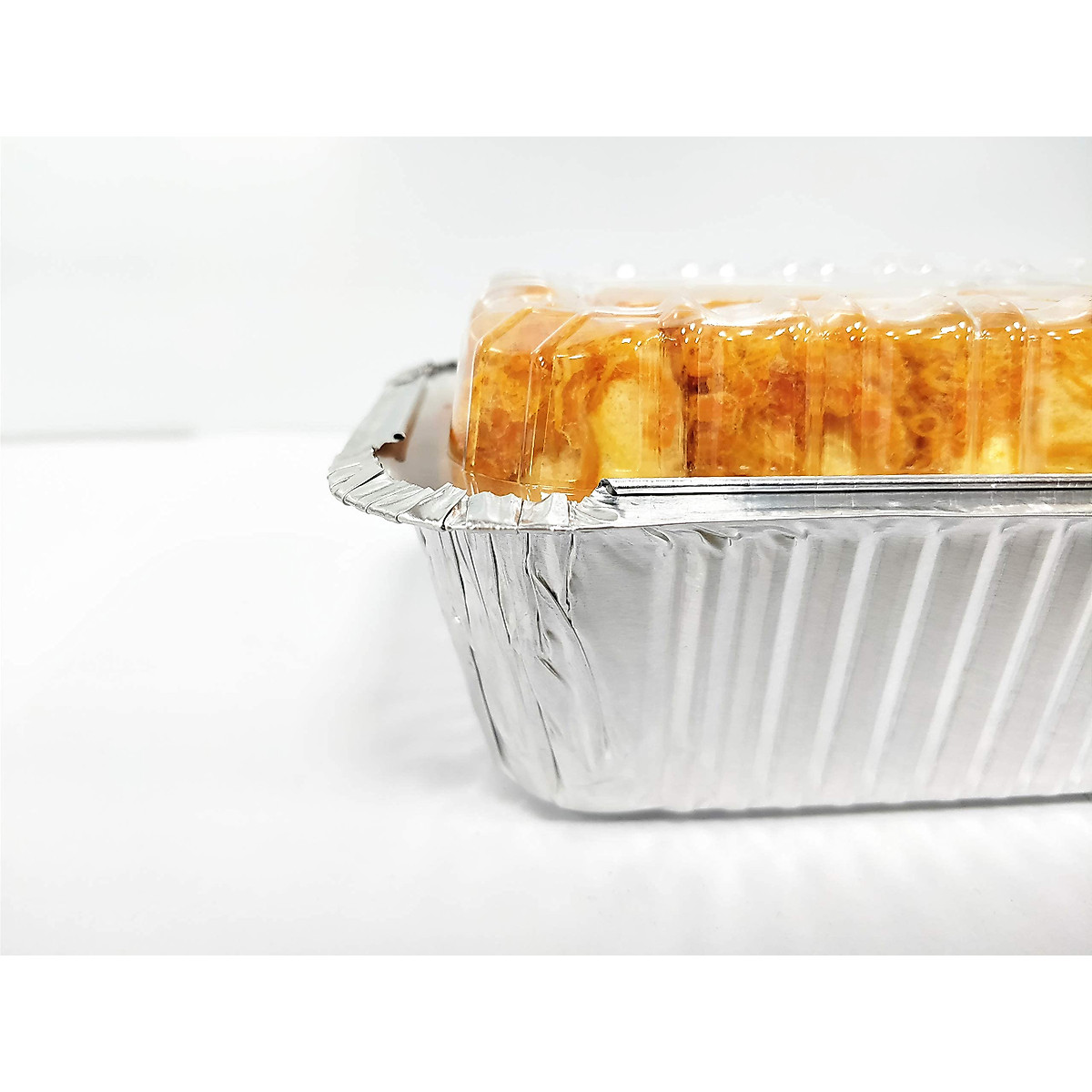 Disposable Loaf Pan with Lid for Baking - 1.5 Lb Disposable Bread Pans - Meatloaf Pans – 50 Pans and 50 Clear Lids - Perfect for Baking Cakes, Bread, Meatloaf…