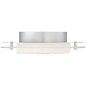 Possini Euro Design Clarival Modern Ceiling Light Flush-Mount Fixture 12 1/2" Wide Sleek Chrome Dimmable LED Clear Ring White Acrylic Diffuser for Bedroom Kitchen Living Room Hallway Dining House