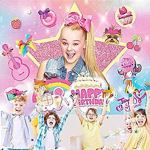 JoJo Birthday Party Supplies Pink Theme Birthday Party Decorations Backdrop for Kids Birthday Background Supplies Banners Baby Shower Cake Smash Studio Pictures Shoot Favors Christmas Decorations