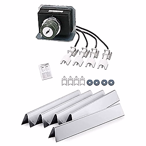 GRISUN 7629 Igniter Kit for Weber Genesis 330 Model 65946, 2011 & Newer (Front Mounted Control Panel) Electronic Igniter, 7620 17.5inch Flavorizer Bars for Weber Genesis 300 Series, SUS-304