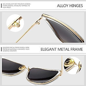 Joopin Oversized Cateye Sunglasses Fashion Cat Eye Sun Glasses UV Protection Trendy Becky Shades for Women Ladies Cute Sunnies (Black + Pink)