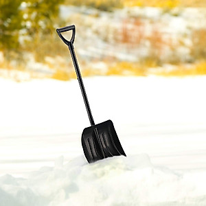 Snow Shovel for Driveway, Tini Portable Telescopic Compact Emergency Snow Shovel for Car, Heavy Duty Aluminum Alloy Snow Shovel - 90cm (Black)