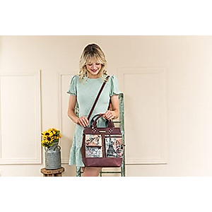 Nicole Lee Paris Fashion Week Large Shoulder Tote Bag, Butterfly Flower Embellishments, Multiple Pockets, Optional Crossbody Strap