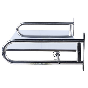 ILWorkTLs Wall Mounted Microwave Oven Rack,Stainless Steel Kitchen Shelf with 6 Hook for Kitchen,Restaurant,Silver