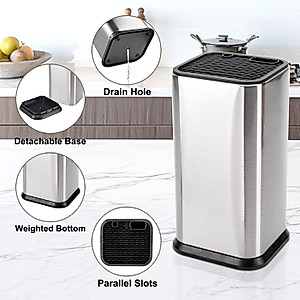 RedCall Knife Set,9 Piece Kitchen Knife Block Set,High Carbon Stainless Steel Ultra Sharp Knife Set with Block for Kitchen,Chef Knife, Bread Knife, Scissor, Sharpener with Universal Knife Block Holder