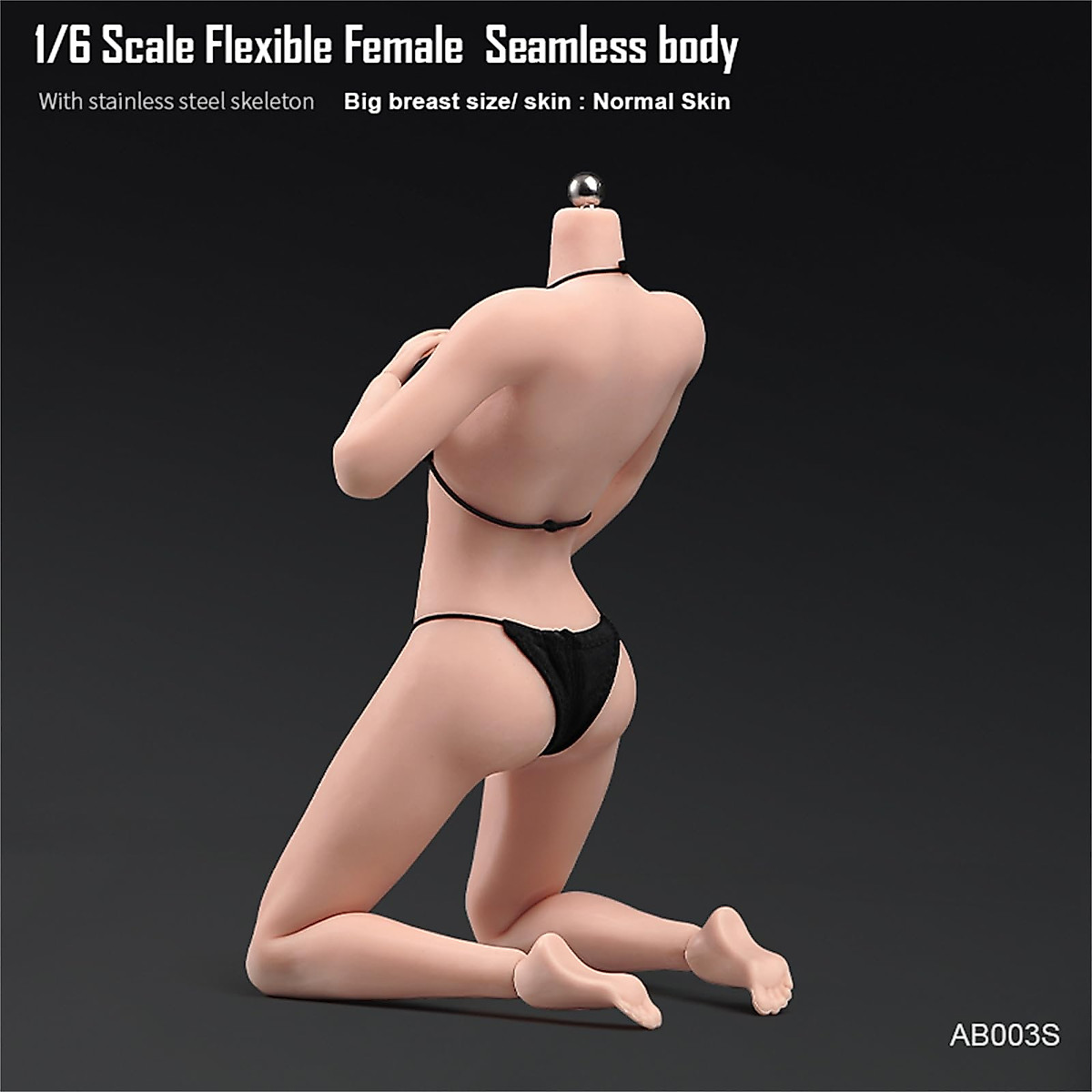 1/6 Scale Female Seamless Body Normal Skin Curvy Ass Action Figure Body 12'' Steel Skeleton Flexible Big Breast Body Doll