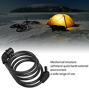 BuyWeek Bike Lock Cable, 4 Digit Bicycle Combination Lock Prevent Theft Bicycle Safety Lock for Mountain Bike Road Bike