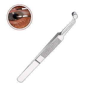 ZGORENDZ Premium Stainless Steel Arita Tauber Meibomian Gland Expressor Forceps Eyelid Massage Tweezers-Round Tip..